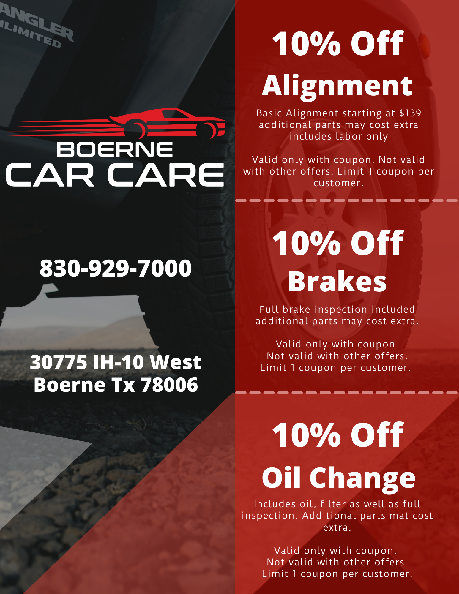 SPECIALS - Boerne Car Care